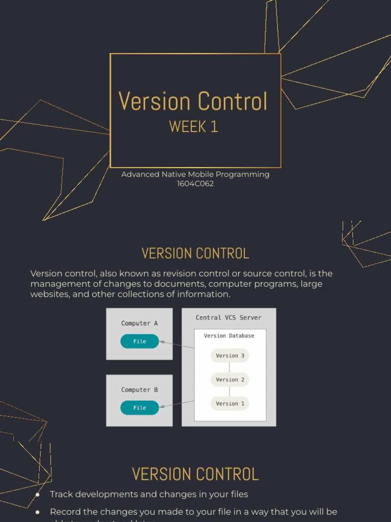 AdvNative Week 1 - Version Control | PDF | Version Control | Computer Science