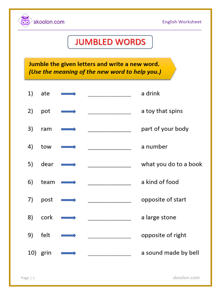 G3 English Jumbled Words 408 | PDF | Home & Garden