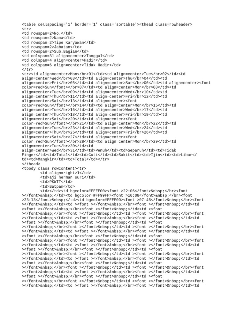 Rekap Absen 2024-07 | PDF