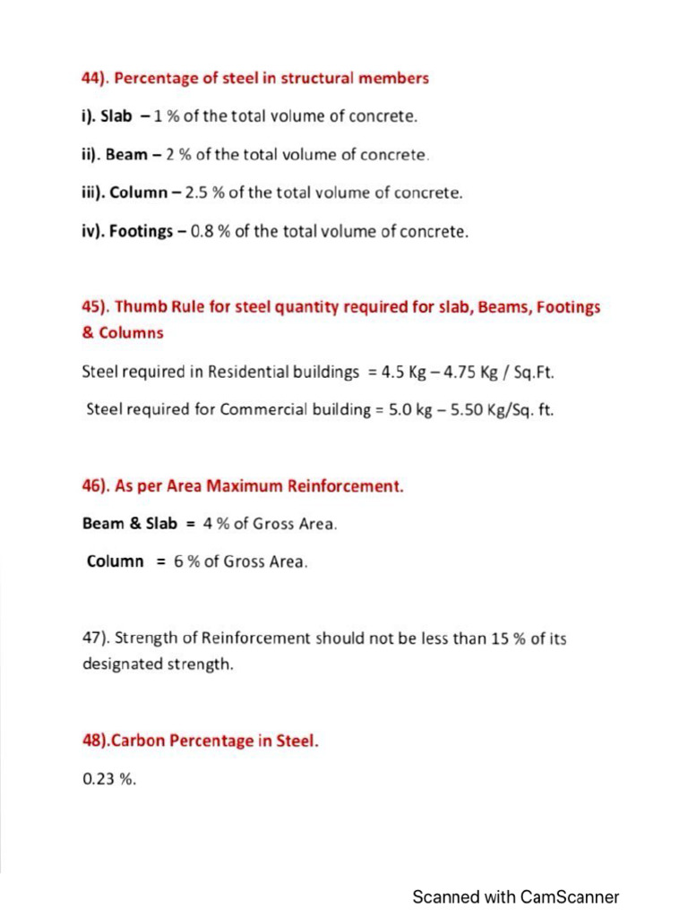 Steel Percentage in Member | PDF