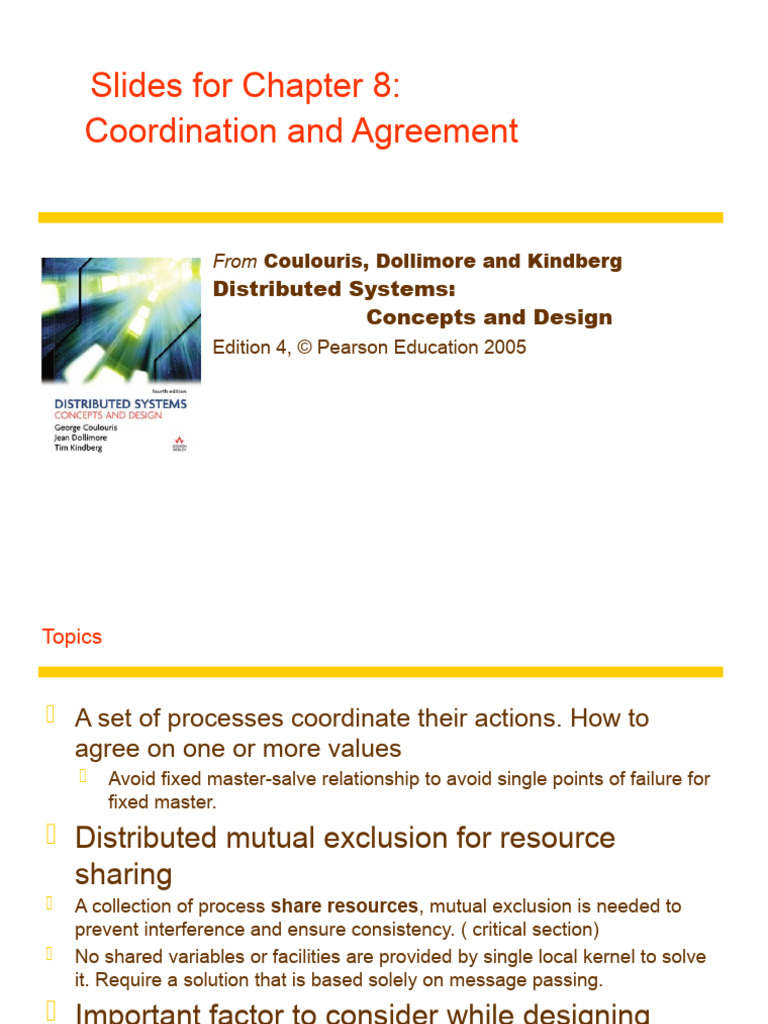 Slides For Chapter 8: Coordination and Agreement: Distributed Systems: Concepts and Design | PDF ...