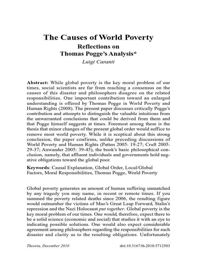 The_Causes_of_World_Poverty_Reflections | Download Free PDF | Poverty ...