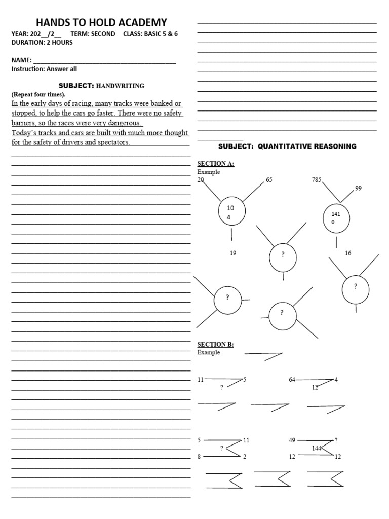 Basic 5 Second Term Exam Guide | PDF | Lunch | Meal