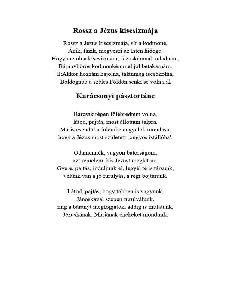 Karacsonyi Enekek | PDF