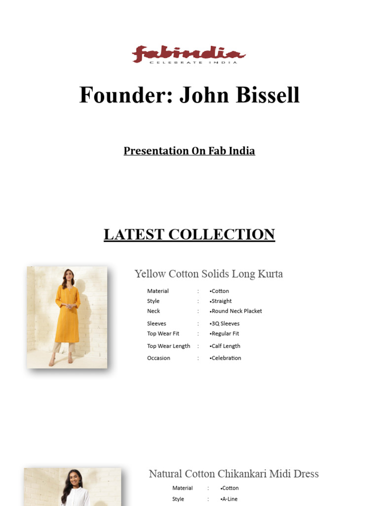FabIndia Ppt | Download Free PDF | Clothing | Fashion