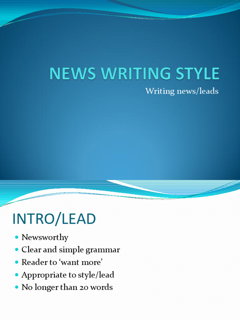 News Writing Style | PDF