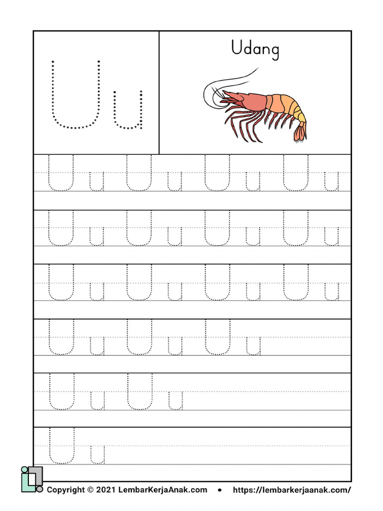 Belajar Menulis Huruf U-X 1 | PDF