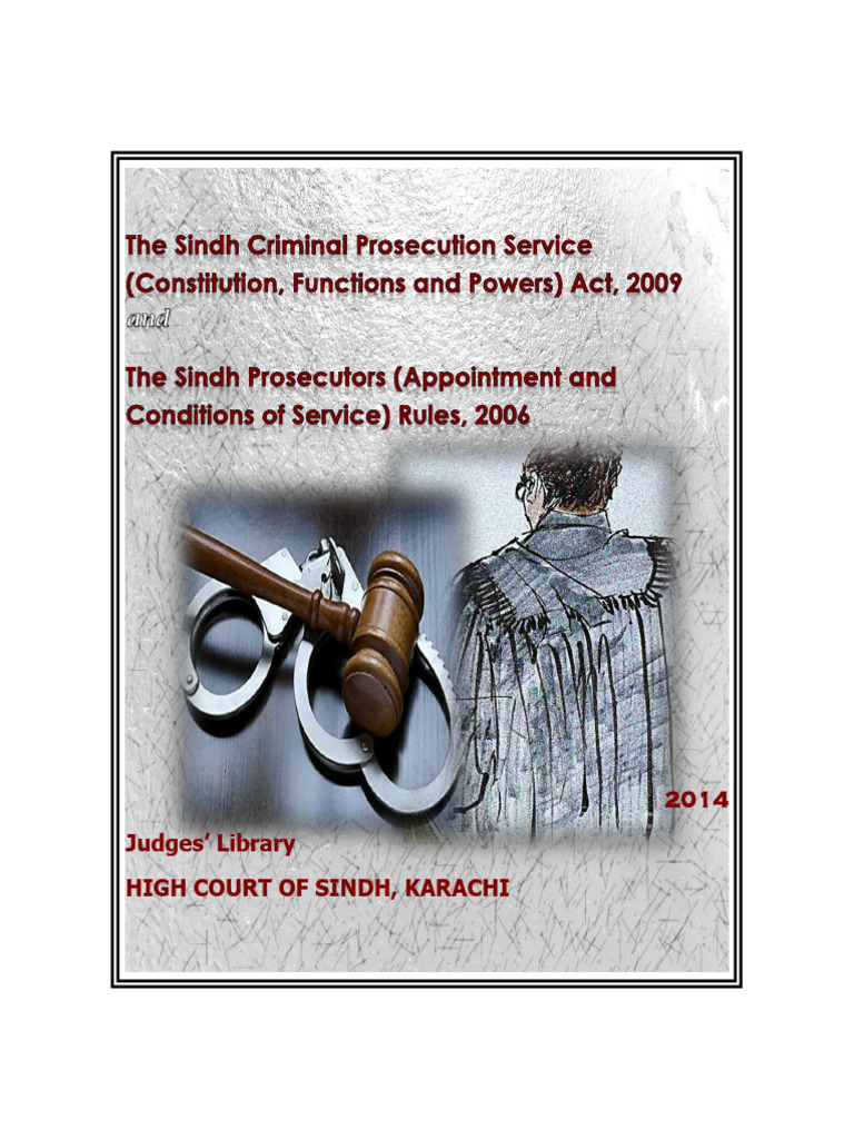 Sindh Criminal Prosecution Service Act | PDF | Prosecutor | Advocate