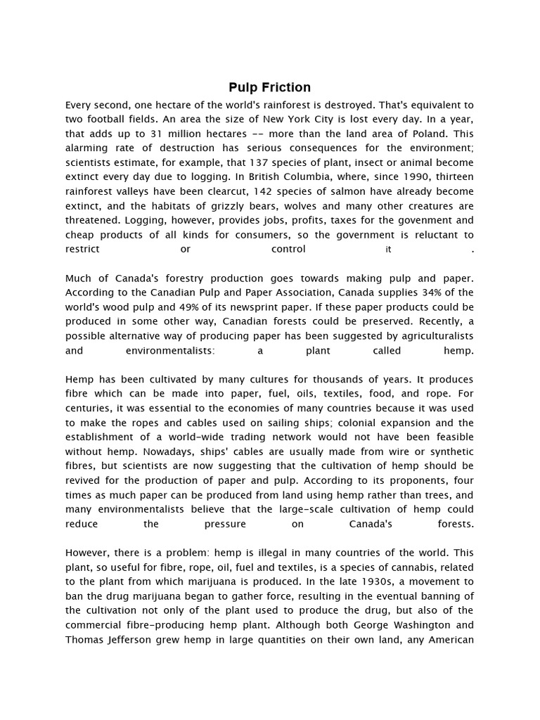pulp friction | PDF | Cannabis (Drug) | Hemp