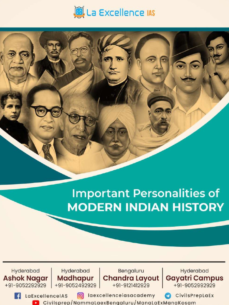 Important Personalities of Modern India | PDF | Mahatma Gandhi | Swami Vivekananda