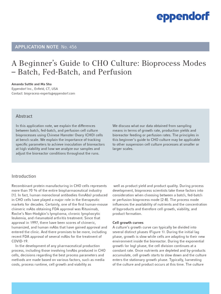 CHO Cell Culture: Bioprocess Modes Explained | PDF | Life Sciences ...