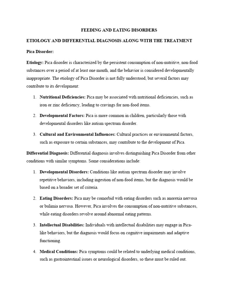 Understanding Pica and Rumination Disorders | PDF | Bulimia Nervosa ...