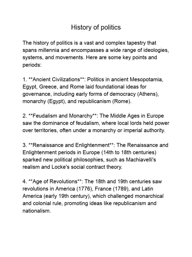 History of Politics | PDF
