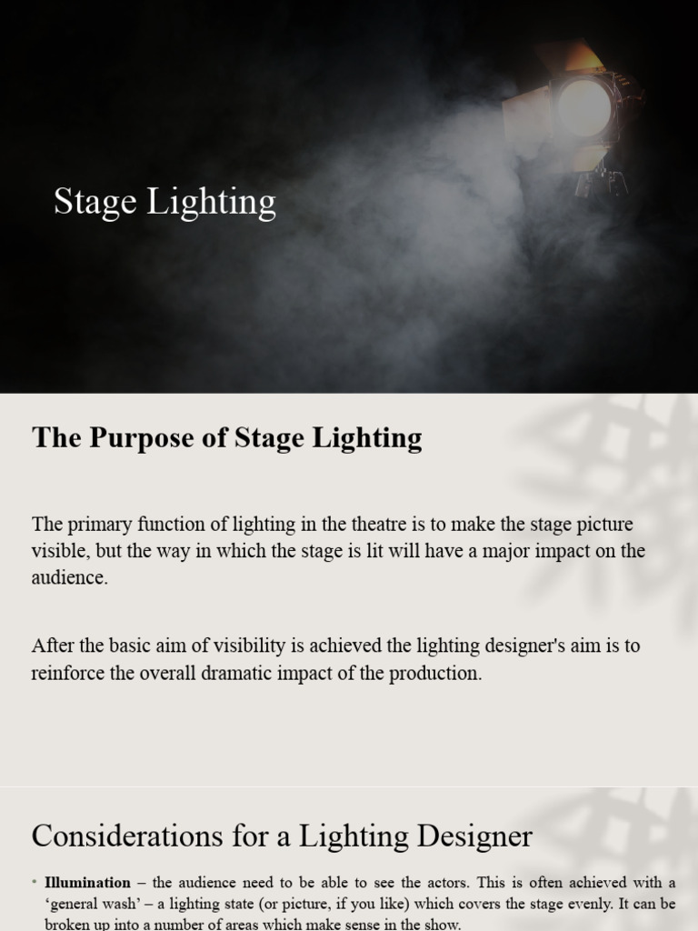 Stage Lighting Techniques and Effects | PDF | Lighting | Light