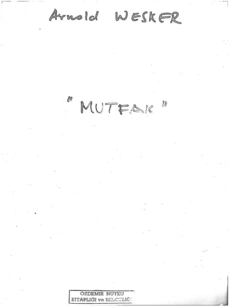 Mutfak PDF Yazar Arnold Wesker | PDF