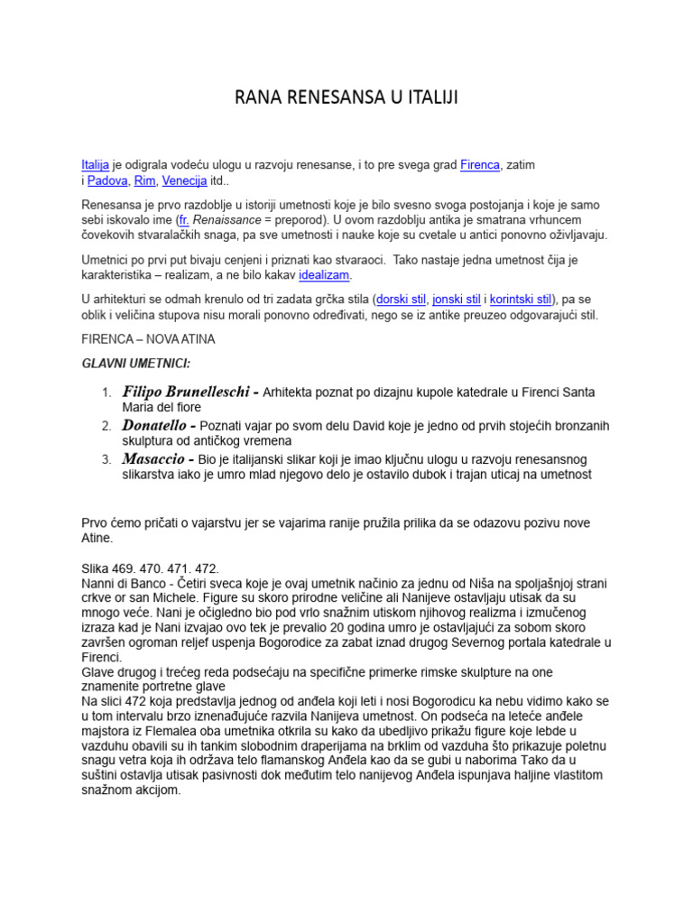 Rana Renesansa U Italiji | PDF