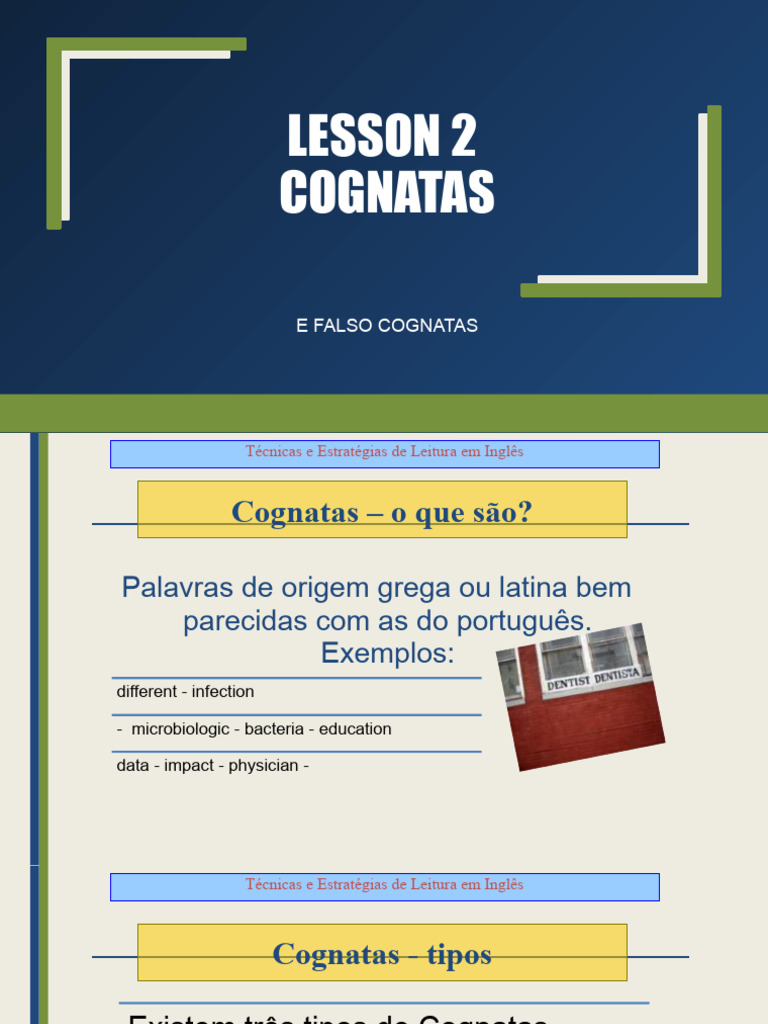 LESSON 2 INGLES PARA MESTRADO- COGNATAS | PDF | Computer Science | Computer Engineering
