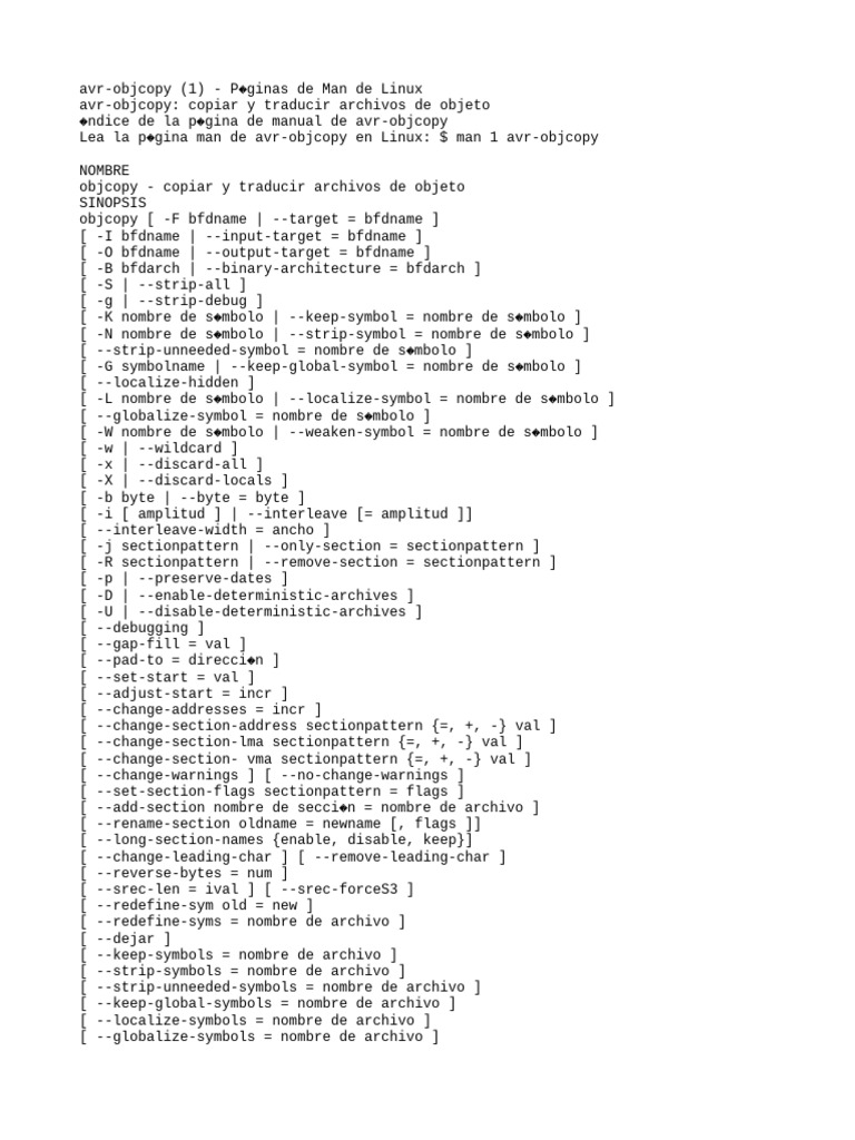 AVR-objcopy | Descargar gratis PDF | Archivo de computadora | Poco