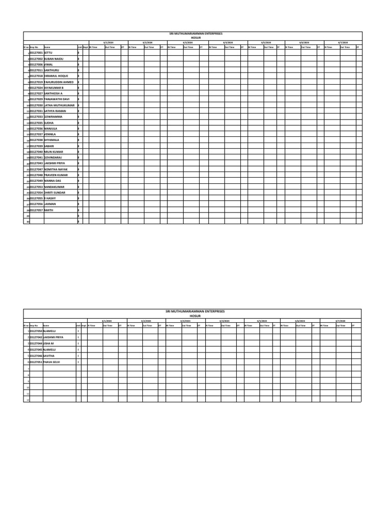 Attendeance Format TTK | PDF