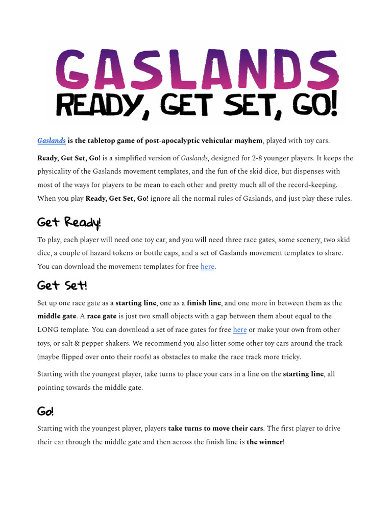 Gaslands Kids Mode BETA | PDF | Gaming