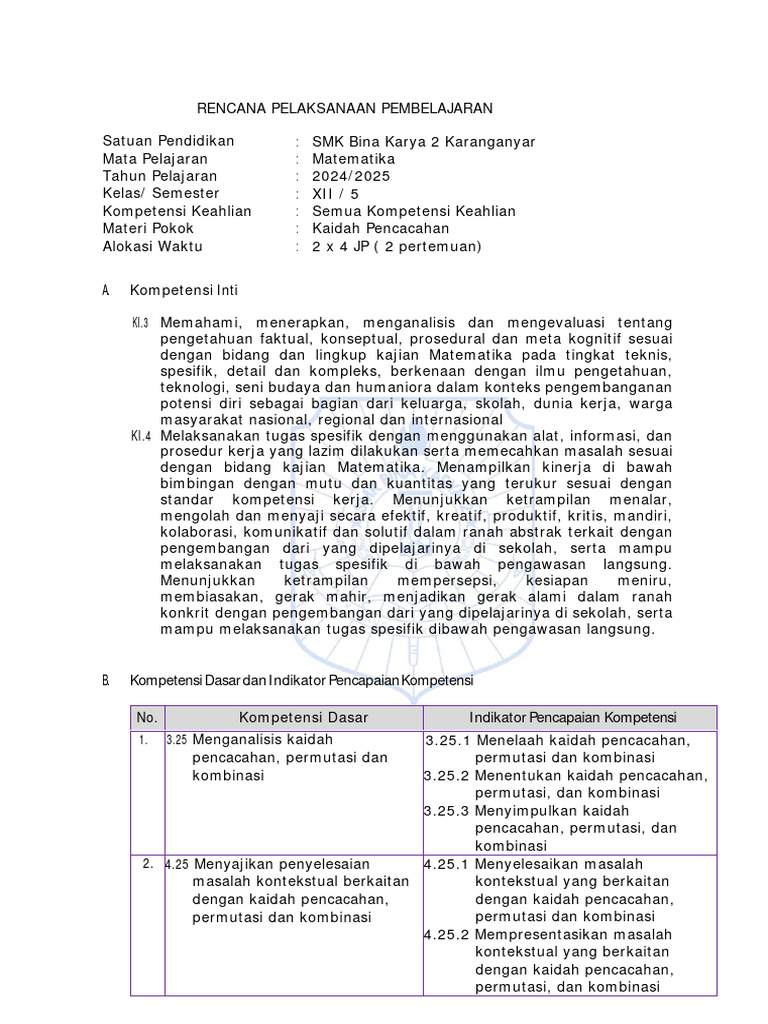 STANDAR PROSES 1 - RPP Nug | PDF