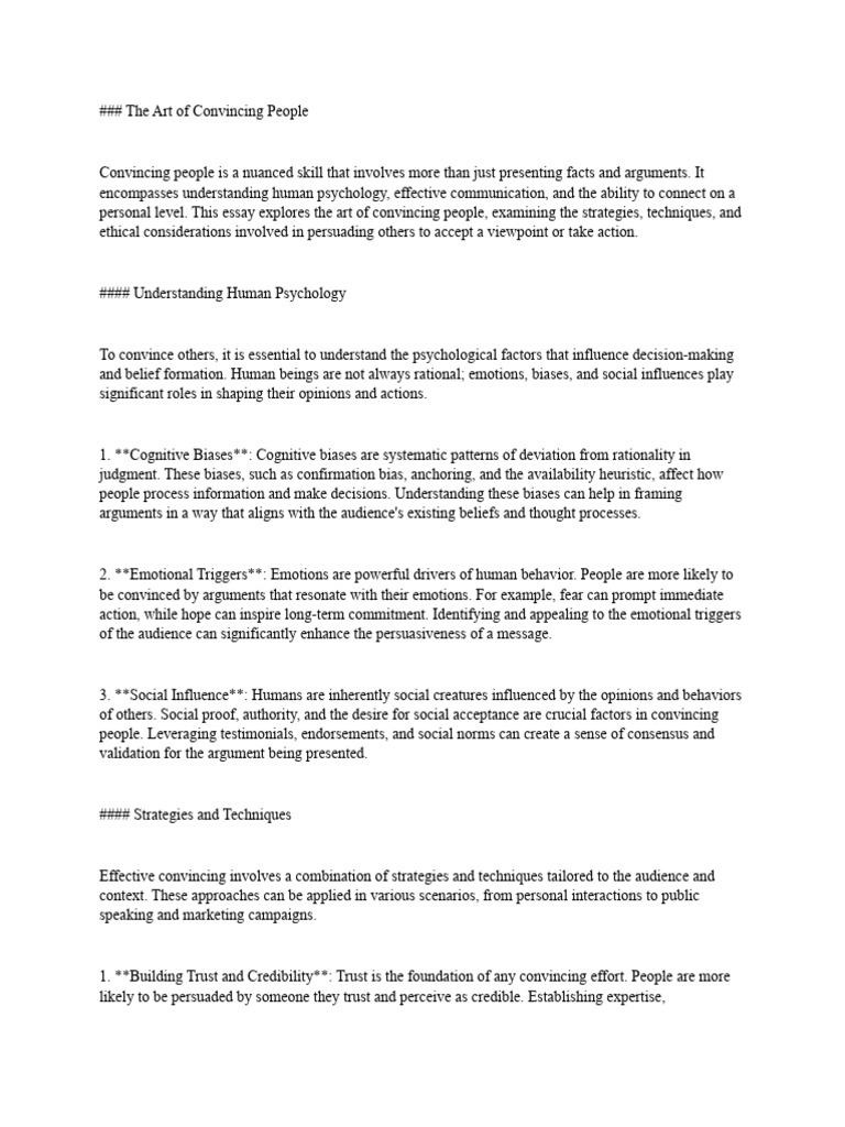 The Art of Convincing People 1 by Dranreb Pascual | PDF | Framing ...