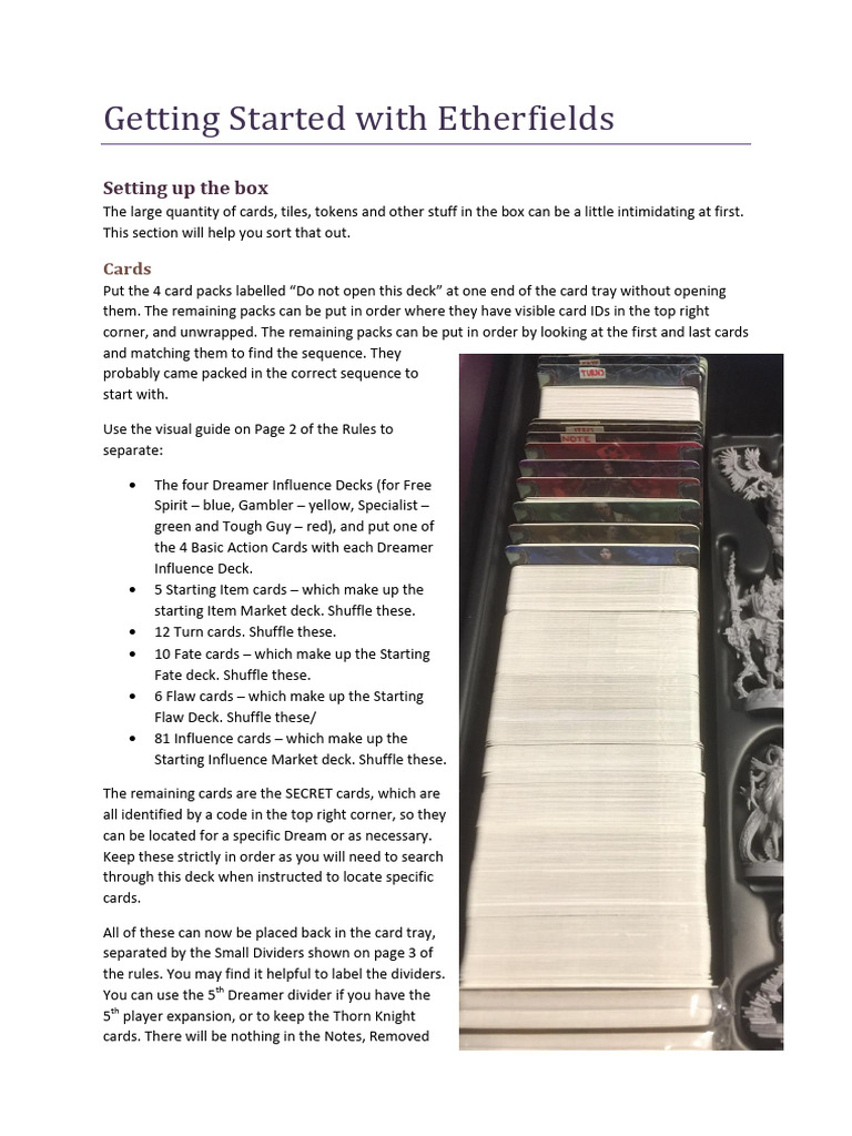 Getting Started With Etherfields v1.1 | PDF | Playing Cards | Dream