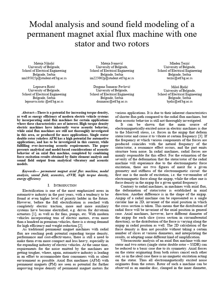 Acoustic Analysis AFM | PDF | Normal Mode | Electric Motor