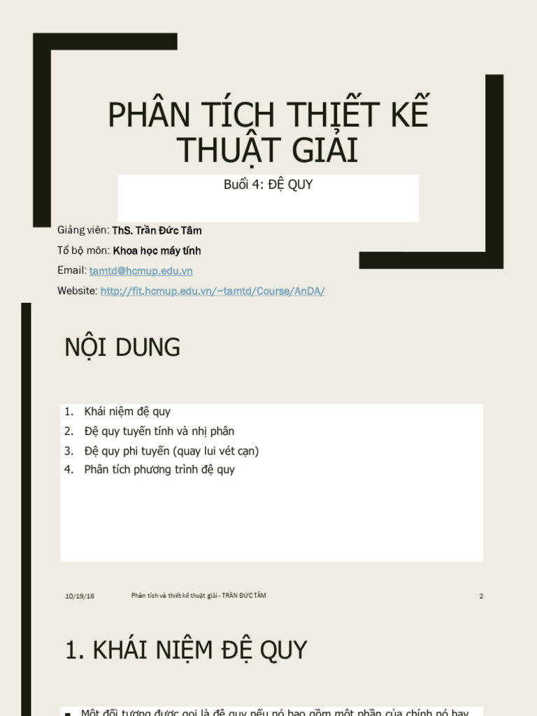 PTTKTG - Buoi 04 - de Quy | PDF