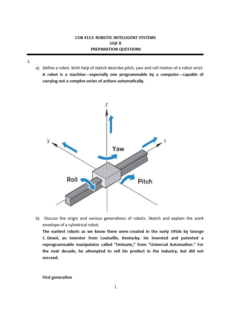 Ans_Robotics | PDF | Actuator | Robot