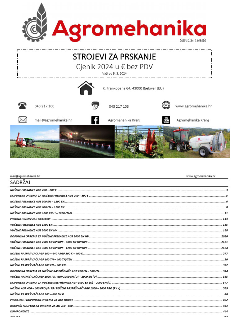 Cjenik Agr 2024 VPC 5.3.2024 - Compressed | PDF