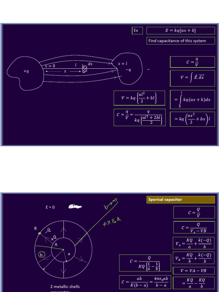 Capacitance Calculations for Capacitors | PDF | Capacitor | Capacitance
