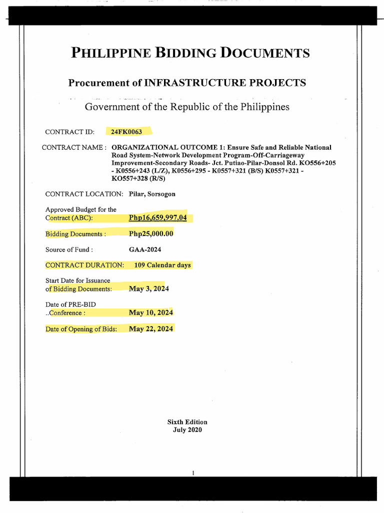 24fk0063-Invitation To Bid Bidding Document Bill of Quantity Gen ...