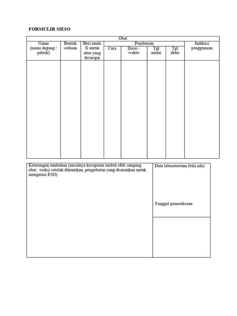 Formulir Meso | PDF