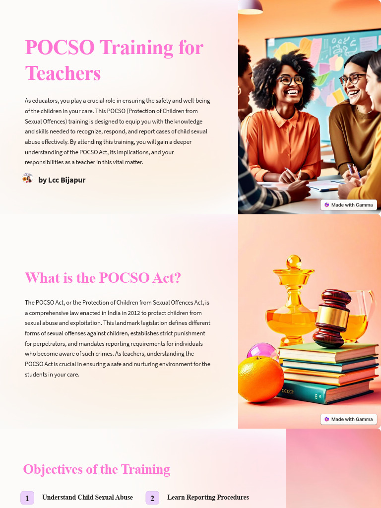 POCSO Training For Teachers | PDF | Child Sexual Abuse | Crimes