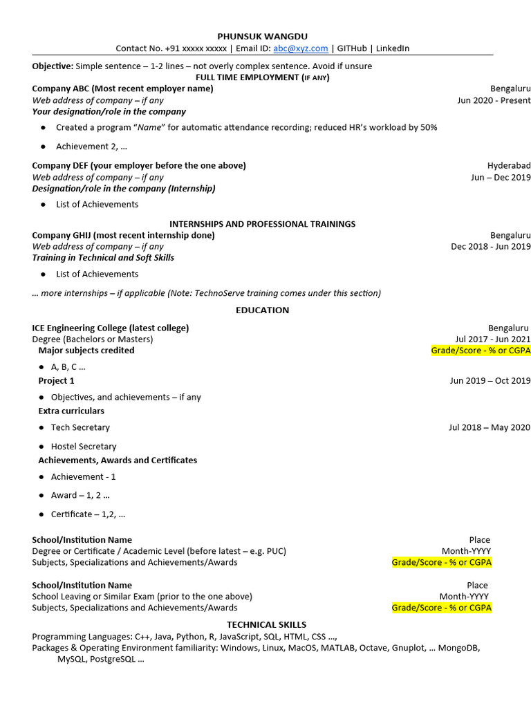 Resume Template TNSIF | PDF | Software Development | Software