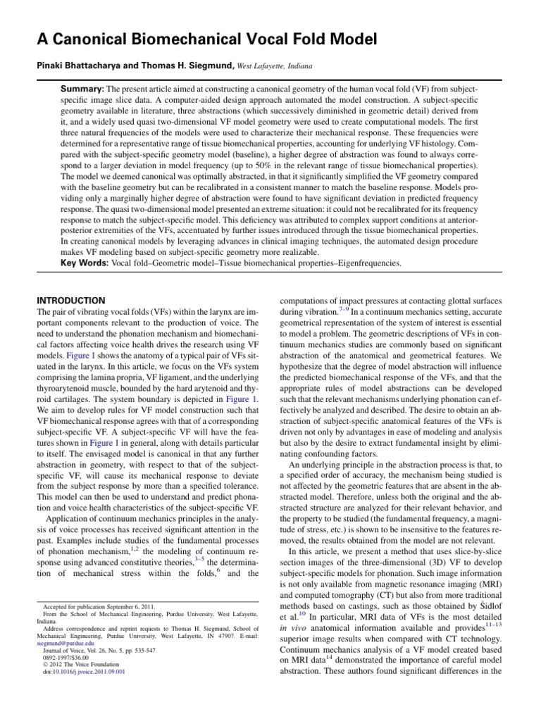 A Canonical Biomechanical Vocal Fold Model - 2012 - Journal of Voice ...