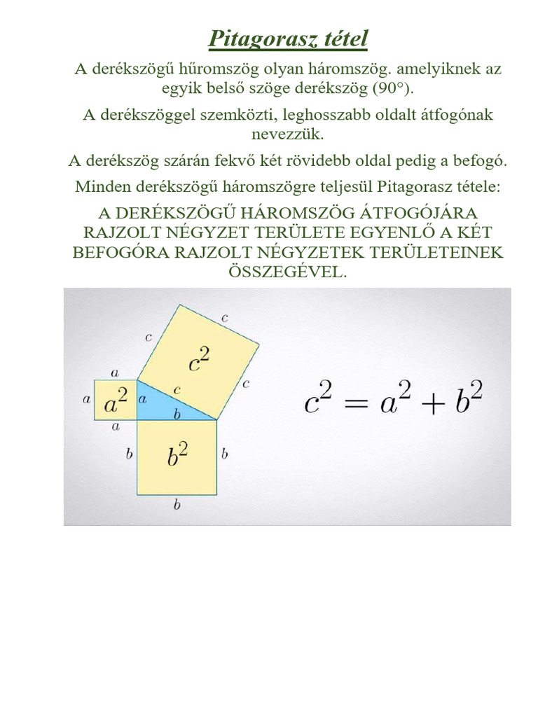 Pitagorasz Tétel | PDF