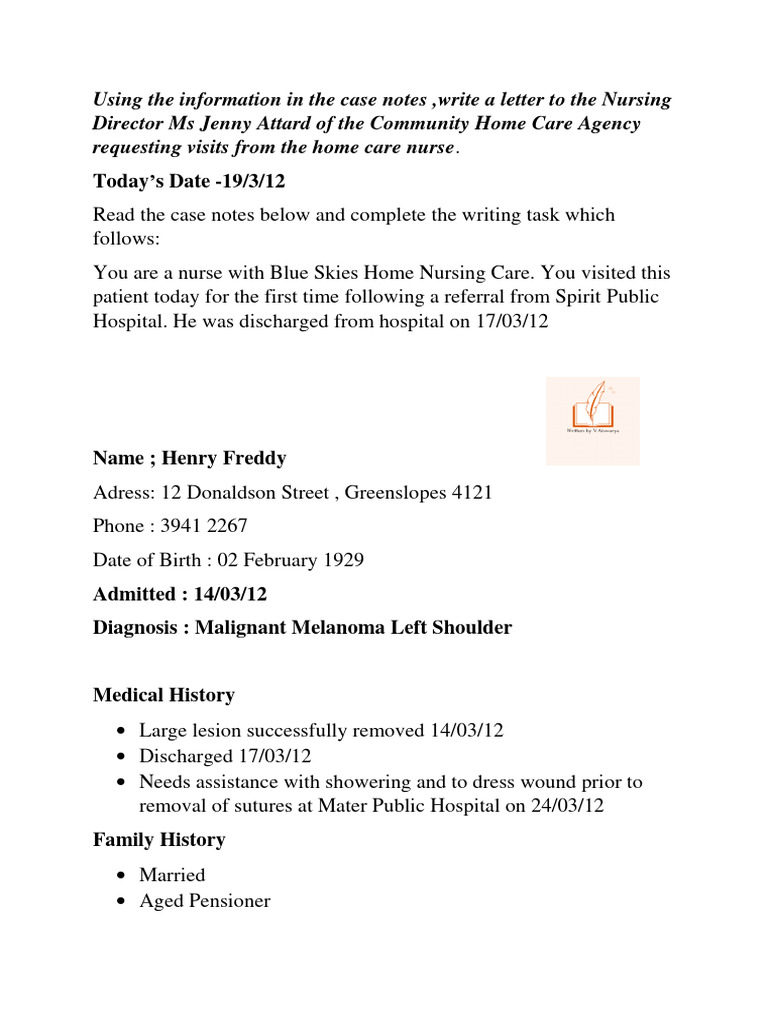 Henry- Home visit letter | PDF | Diseases And Disorders | Health Care