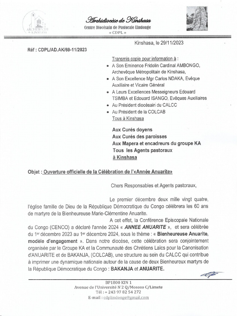 Ouverture Officielle de La Célébration de L'année Anuarité - Copie | PDF