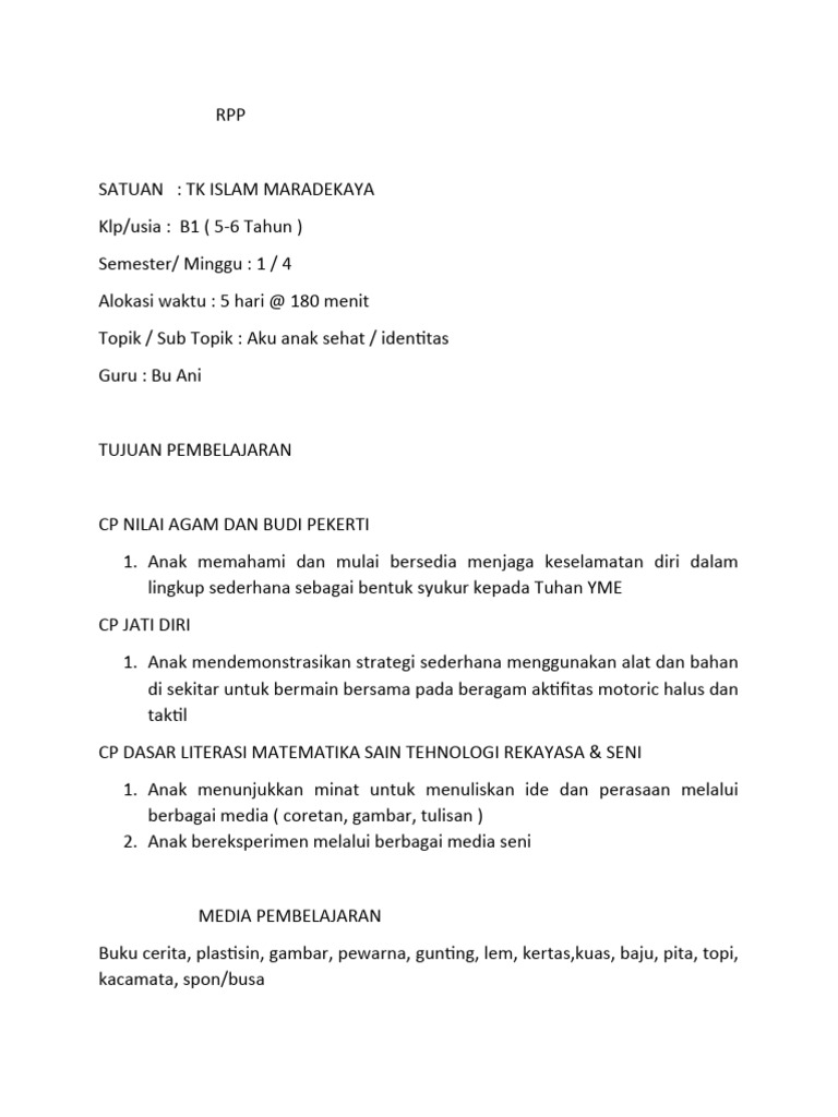 Modul Ajar 1 Minggu | PDF