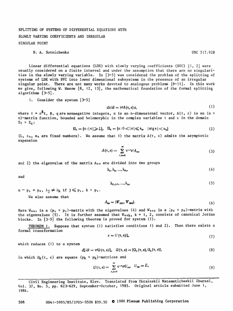 Sotnichenko | PDF | Function (Mathematics) | Eigenvalues And Eigenvectors