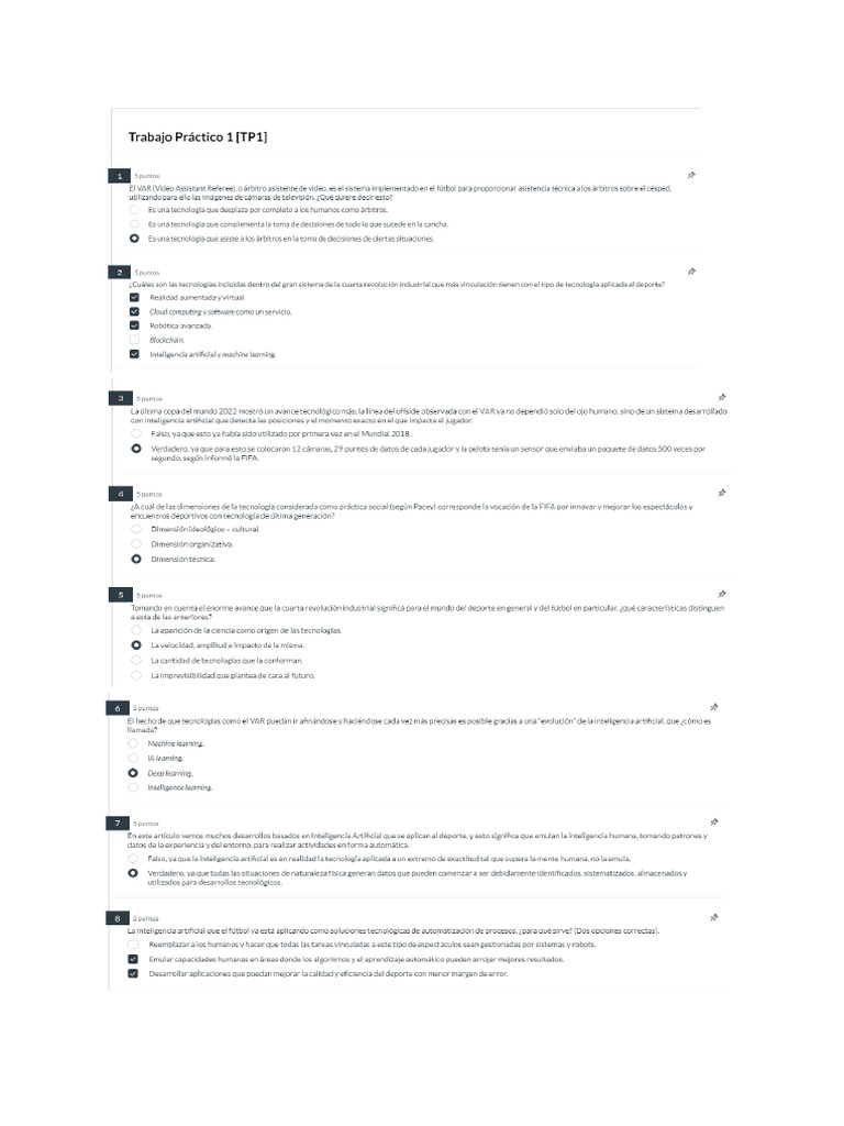 Trabajo Práctico 1 (TP1) - Tecnología, Humanidades y Modelos Globales 78,33% | PDF