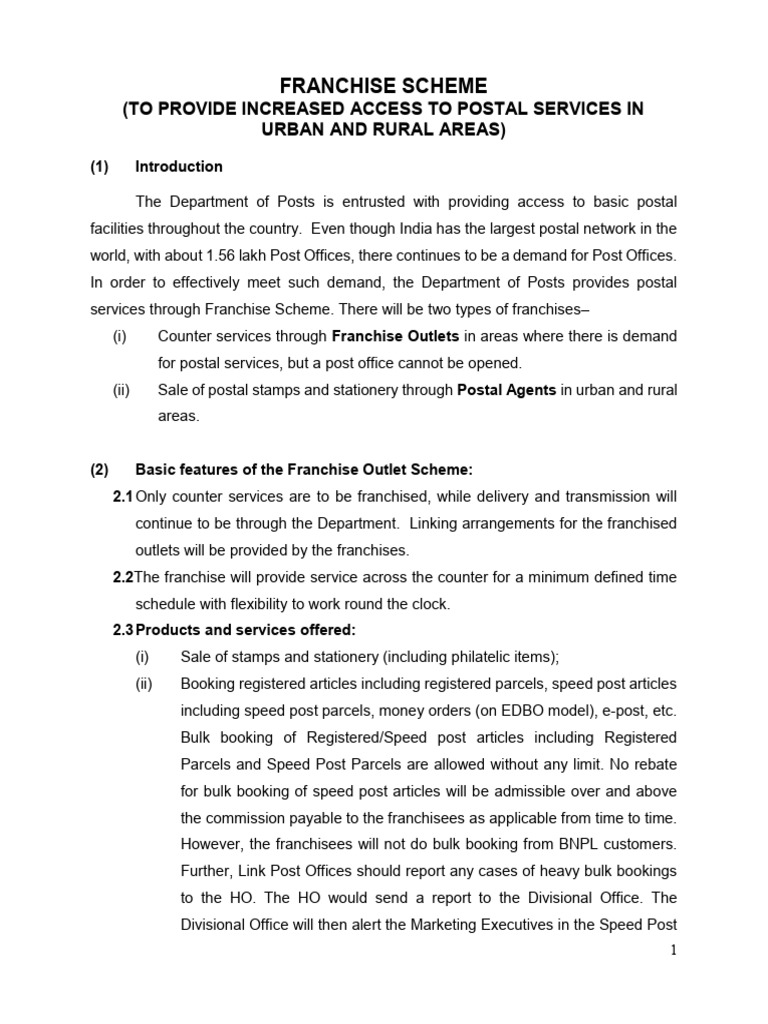 Franchise Scheme for Postal Services | PDF | Franchising | Arbitration