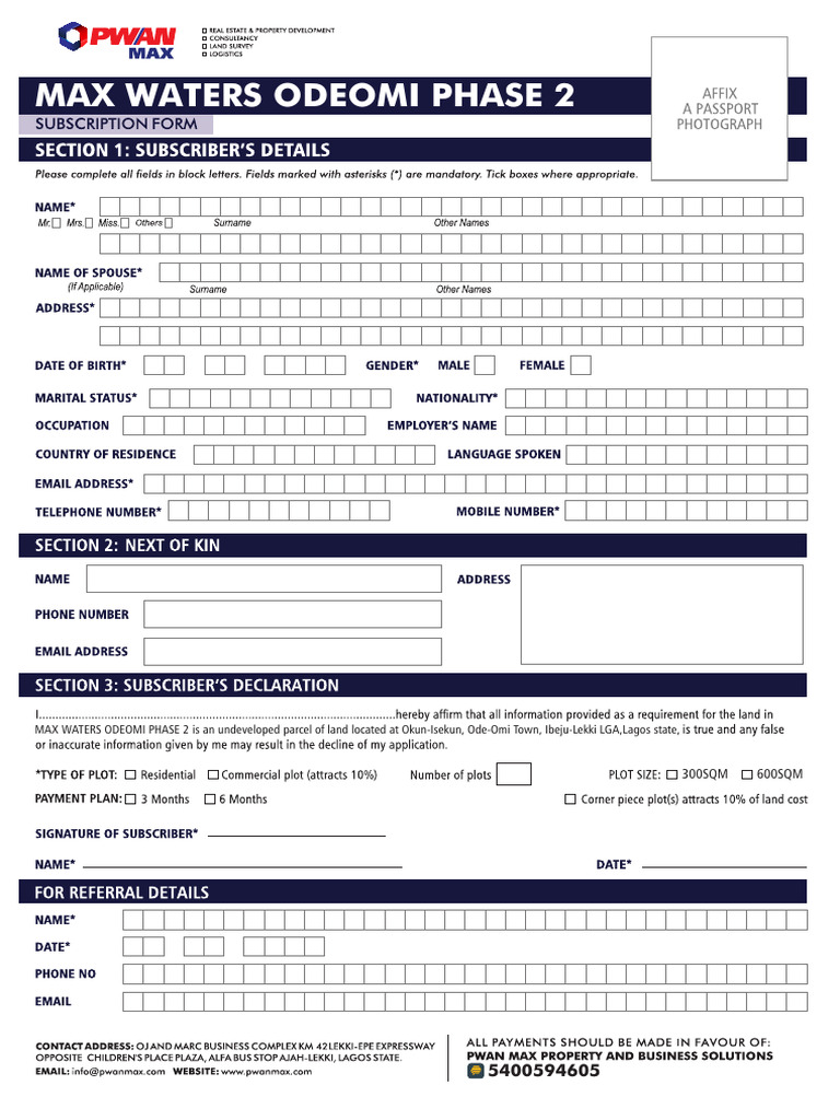 Sub Form | PDF