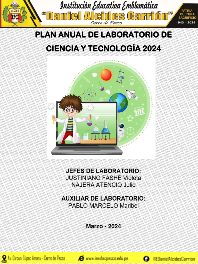 Plan Anual de Trabajo de Laboratorio 2024 | Descargar gratis PDF ...