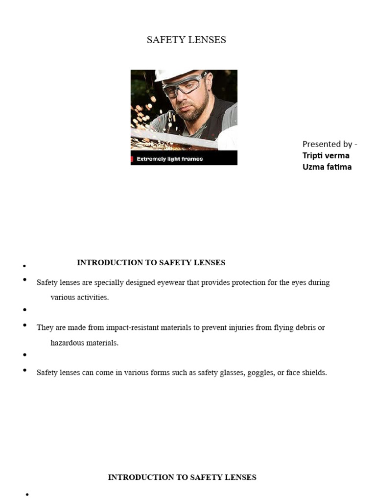 Safety Lenses | PDF | Safety | Glasses