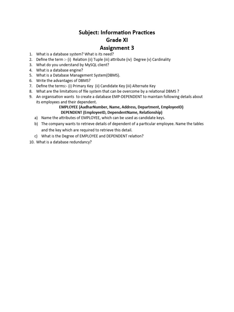 Information Practices Assignment 3 | PDF