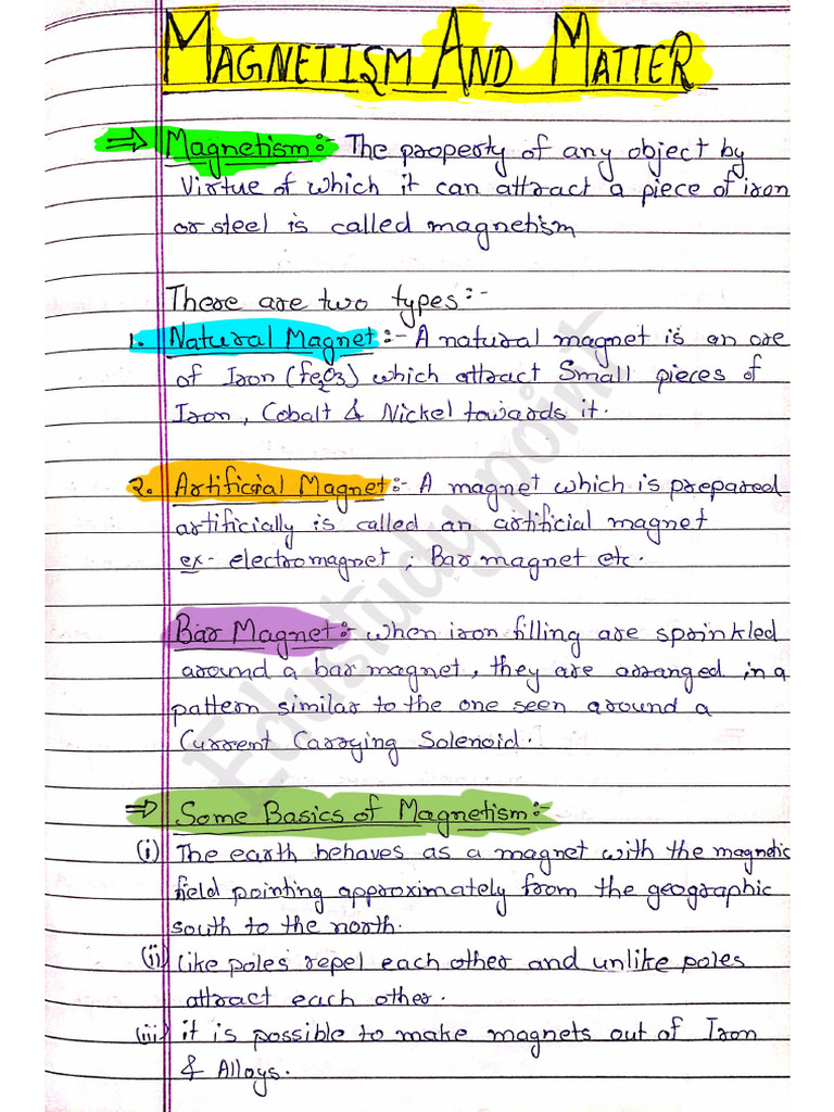 Magnetism and Matter (Edustudy Point) | PDF
