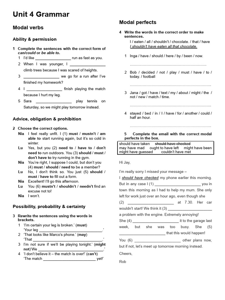 Grammar Unit 4 | PDF | Semantic Units | Language Mechanics